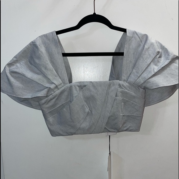 Tops | Parkway Top Smoke Color Puffy Sleeve Crop Top | Poshmark